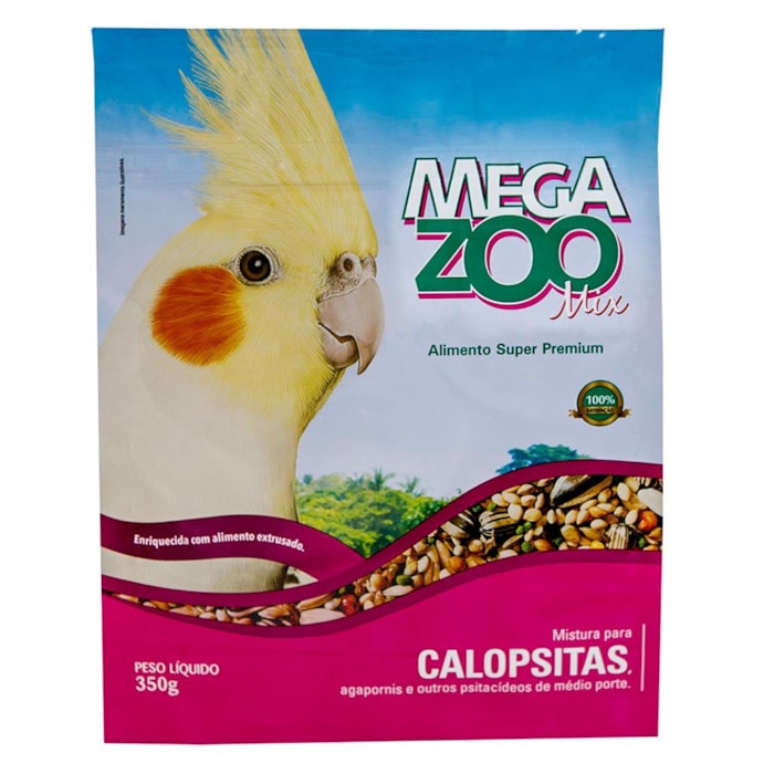 Ração Megazoo Mix para Calopsitas 350g Ração Megazoo Mix para Calopsitas 350g