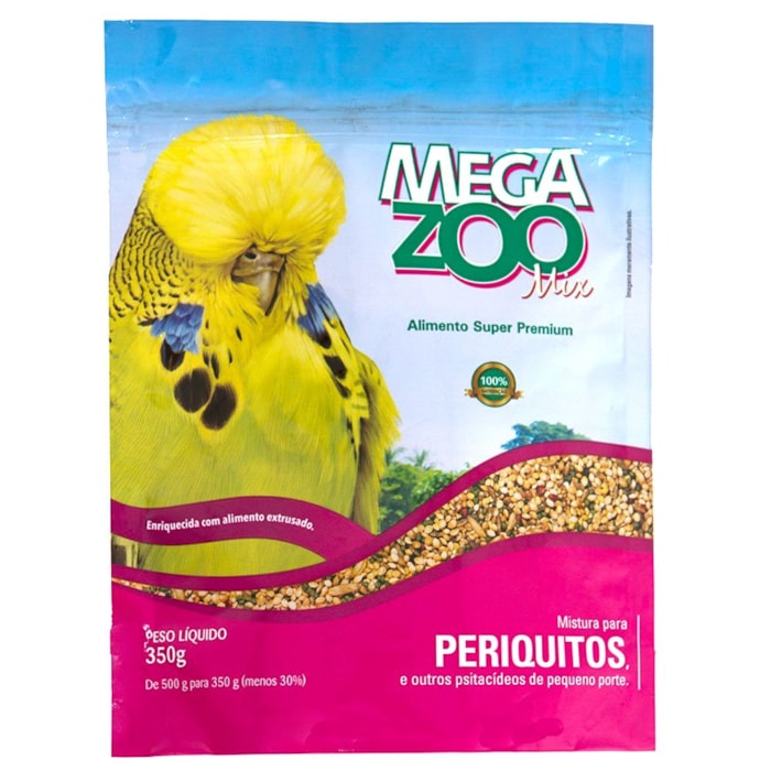Ração Megazoo Mix para Periquitos 350g Ração Megazoo Mix para Periquitos 350g