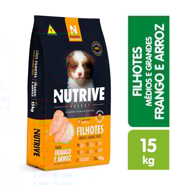 Ração Nutrive Select Cães Filhotes Médio e Grande Porte